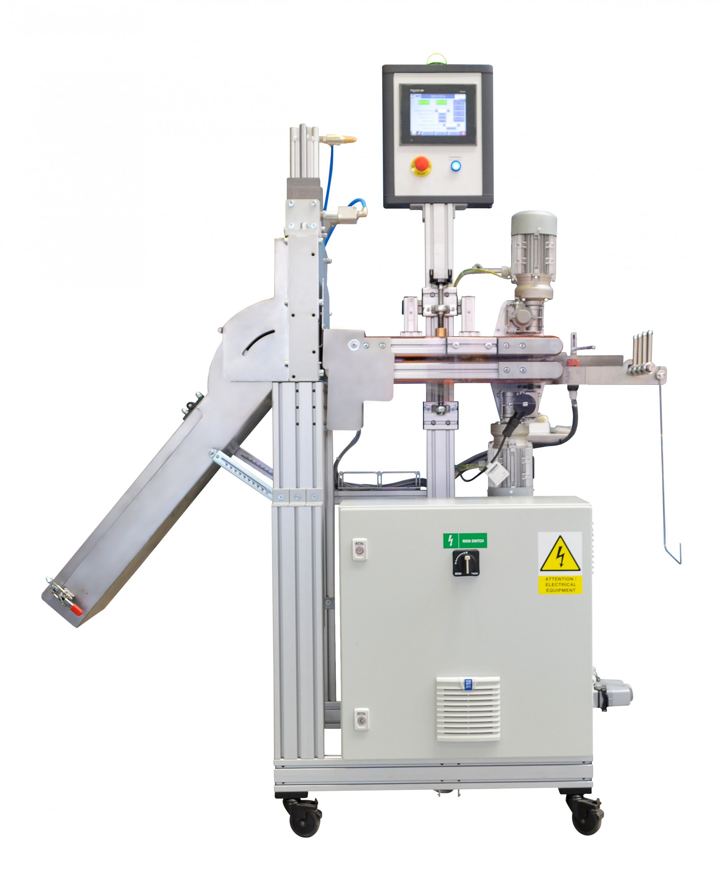 Silicone extrusion line. Hot-air vulcanization tunnel. Vertical hot-air ...